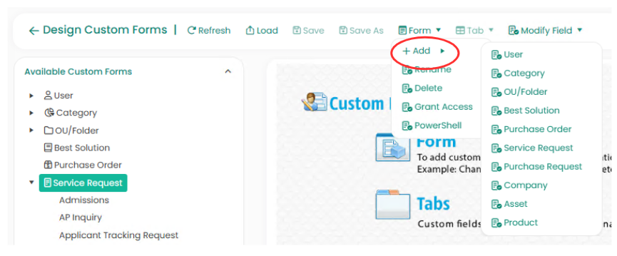 Custom Forms